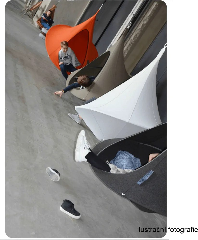 Kondela Závěsné houpací křeslo, světle šedá, KLORIN NEW BIG SIZE CACOON HAMMOCK