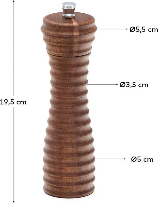 Dřevěný mlýnek na pepř a sůl v přírodní barvě Rommu – Kave Home