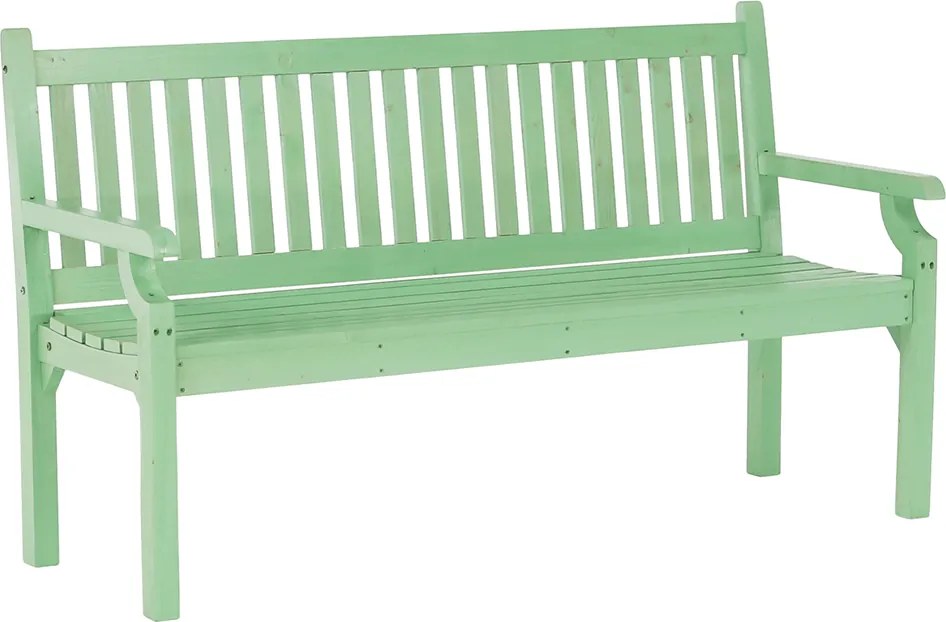 Kondela Dřevěná zahradní lavička, neo mint, 150 cm, KOLNA