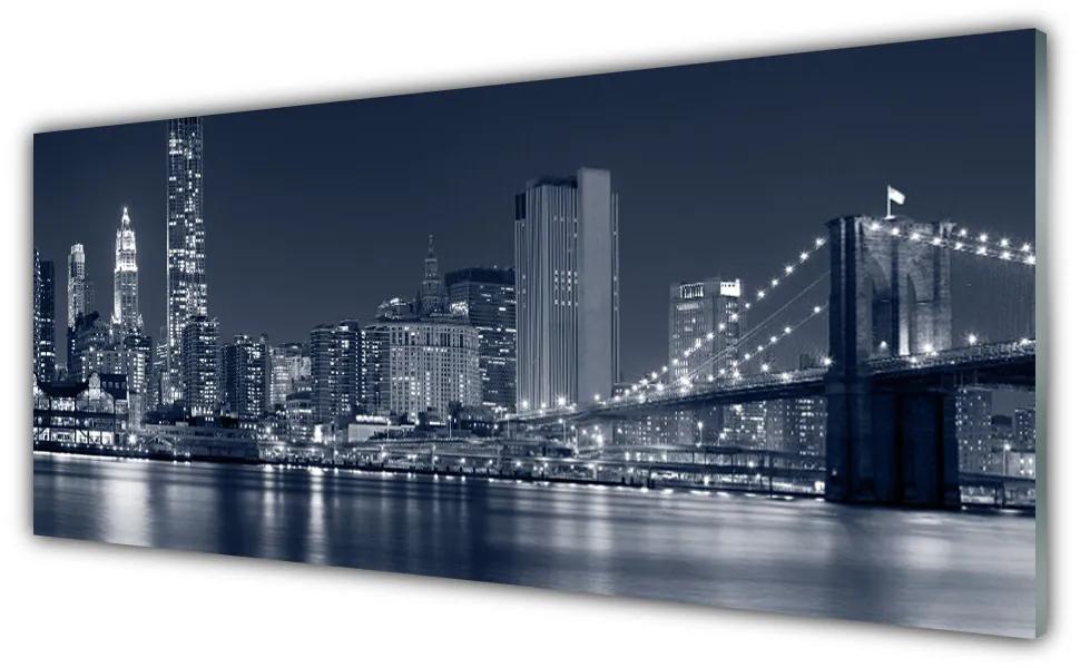 akrylový obraz Město Most Architektura 125x50 cm