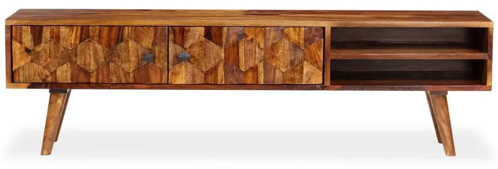 vidaXL TV stolek z masivního sheeshamového dřeva 140 x 30 x 40 cm