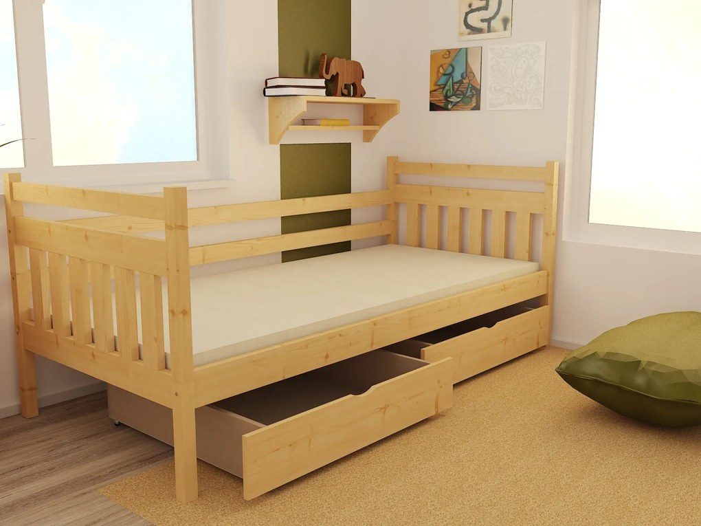 Dětská postel masiv 034 borovice masiv 90 x 190 cm přírodní