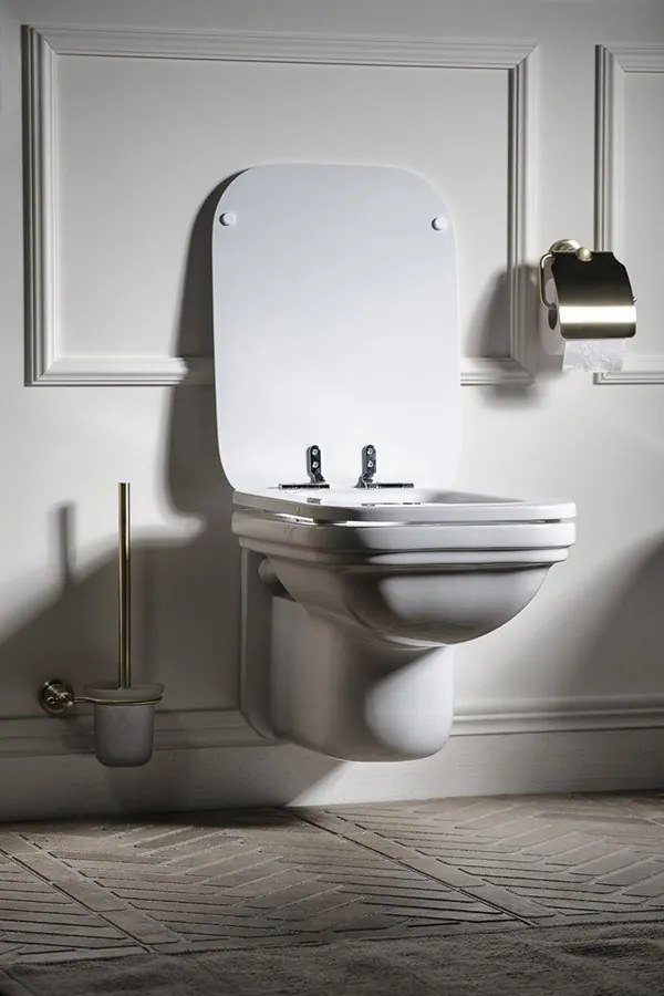 Kerasan Kerasan, WALDORF WC sedátko, Soft Close, bílá/chrom, 418801