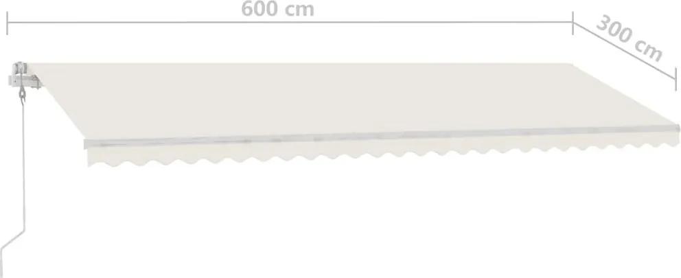 vidaXL Volně stojící automatická markýza 600 x 300 cm [3069607] Barva: krémová