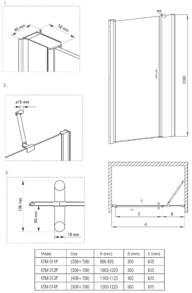 Aplomo Primo sprchové dveře, chrom Rozměr sprch.dveří: 90cm