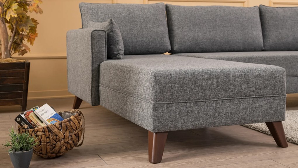 Hanah Home Designová pohovka BELLA šedá levá 275 cm 825BLC1503