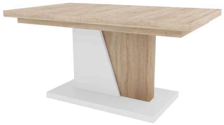 Mazzoni NOIR dub sonoma / bílý, rozkládací, konferenční stůl, stolek