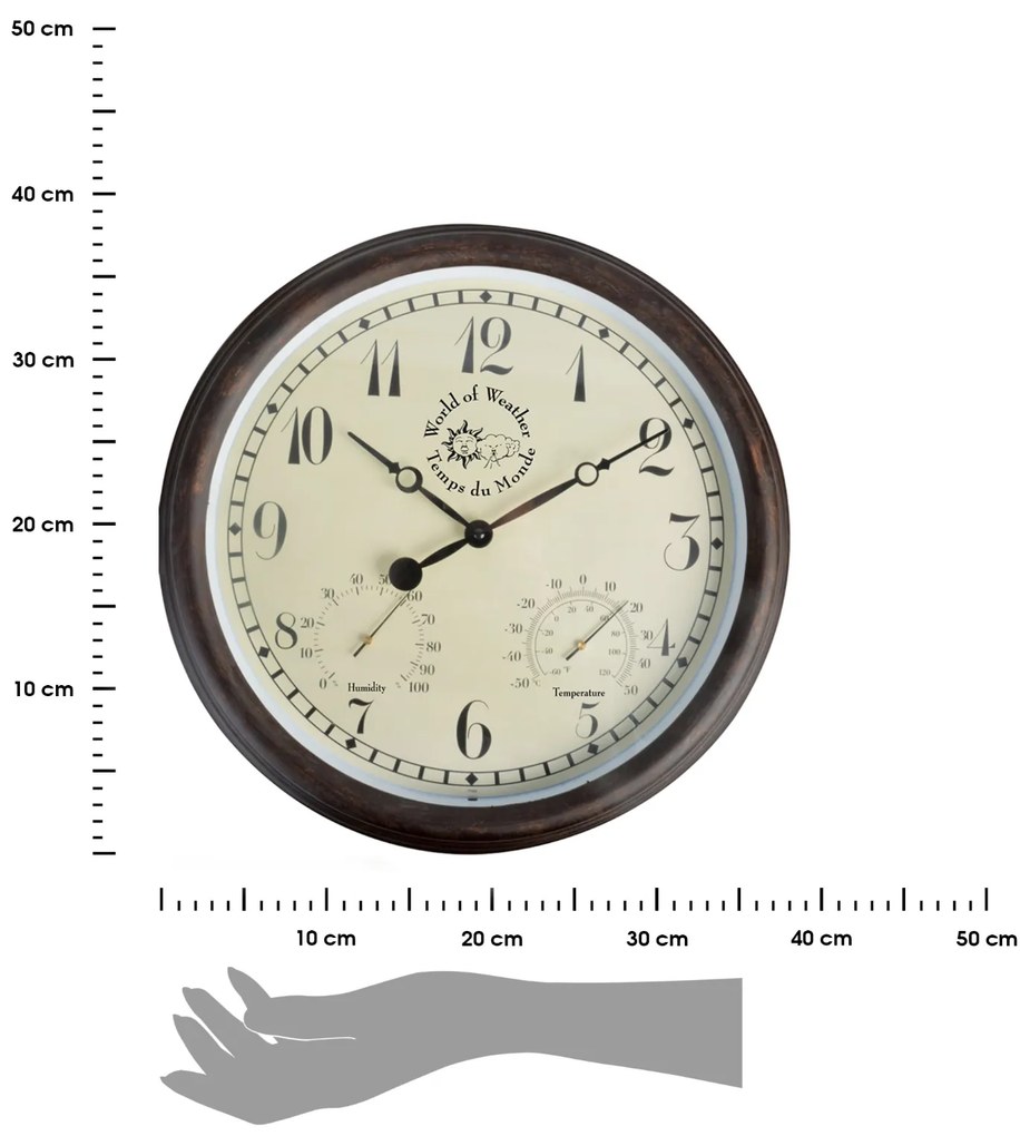Nástěnné hodiny KOTE 38 cm hnědé