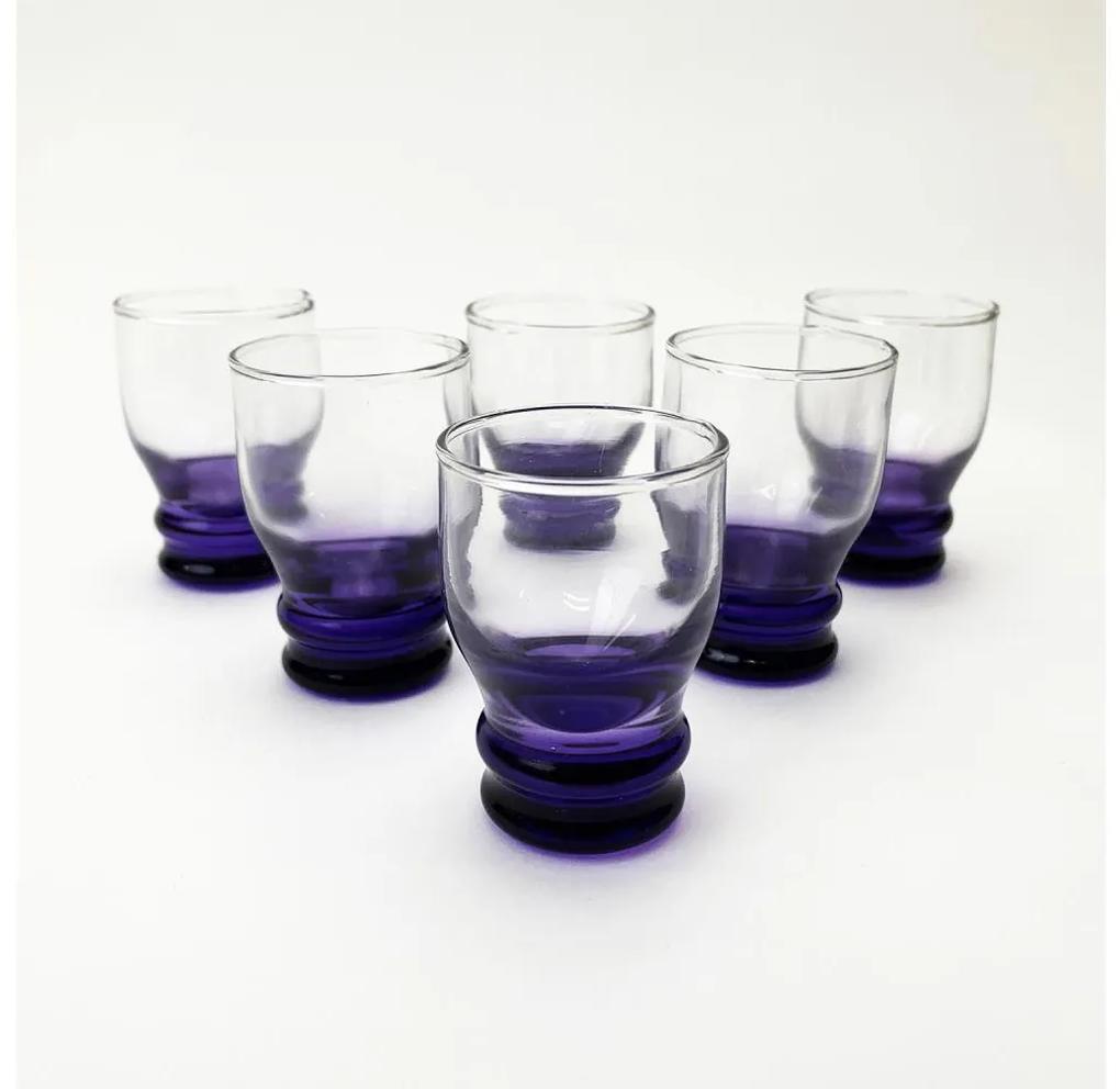 Výrobce po 1 ks | Sada 6x sklenice na likér čirá modrá | KK01079