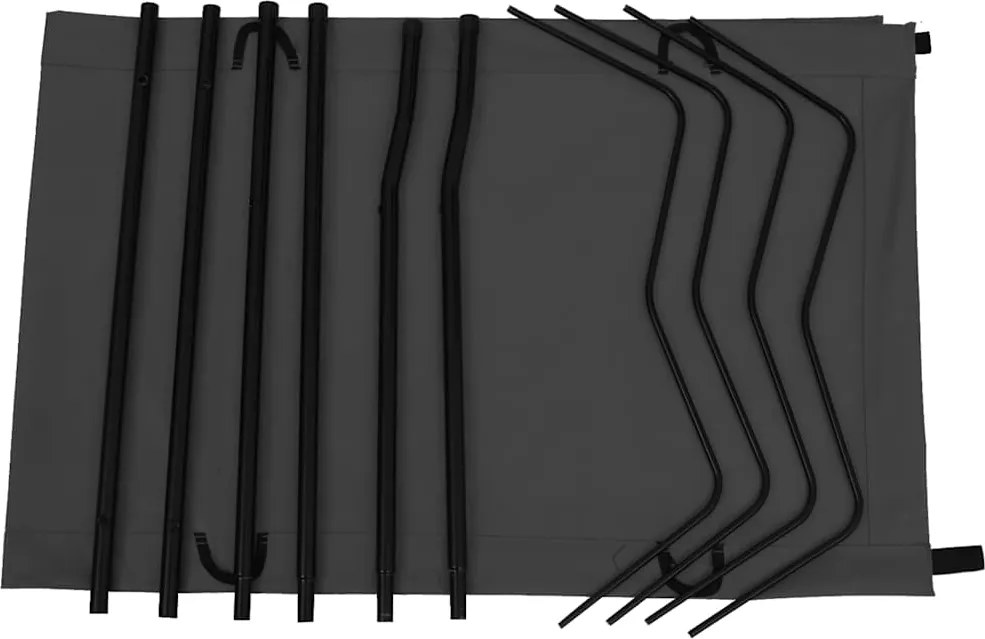 Kempingová postel 180 x 60 x 19 cm oxfordská látka ocel černá 312479