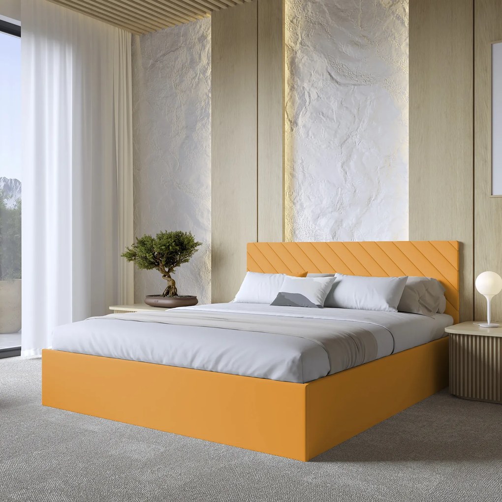 Eka Čalouněná postel ADEL 180x200 cm Barva látky Trinity: Béžová (Trinity 2304)