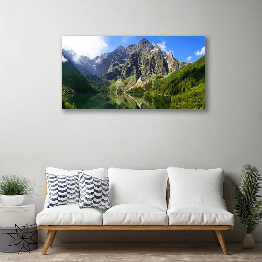 Obraz na plátně Tatry Hory Mořské Oko Les 120x60 cm