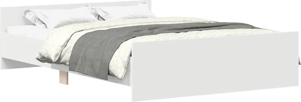 Rám postele s hlavovým a nožním čelem bílý 135 x 190 cm 3203789
