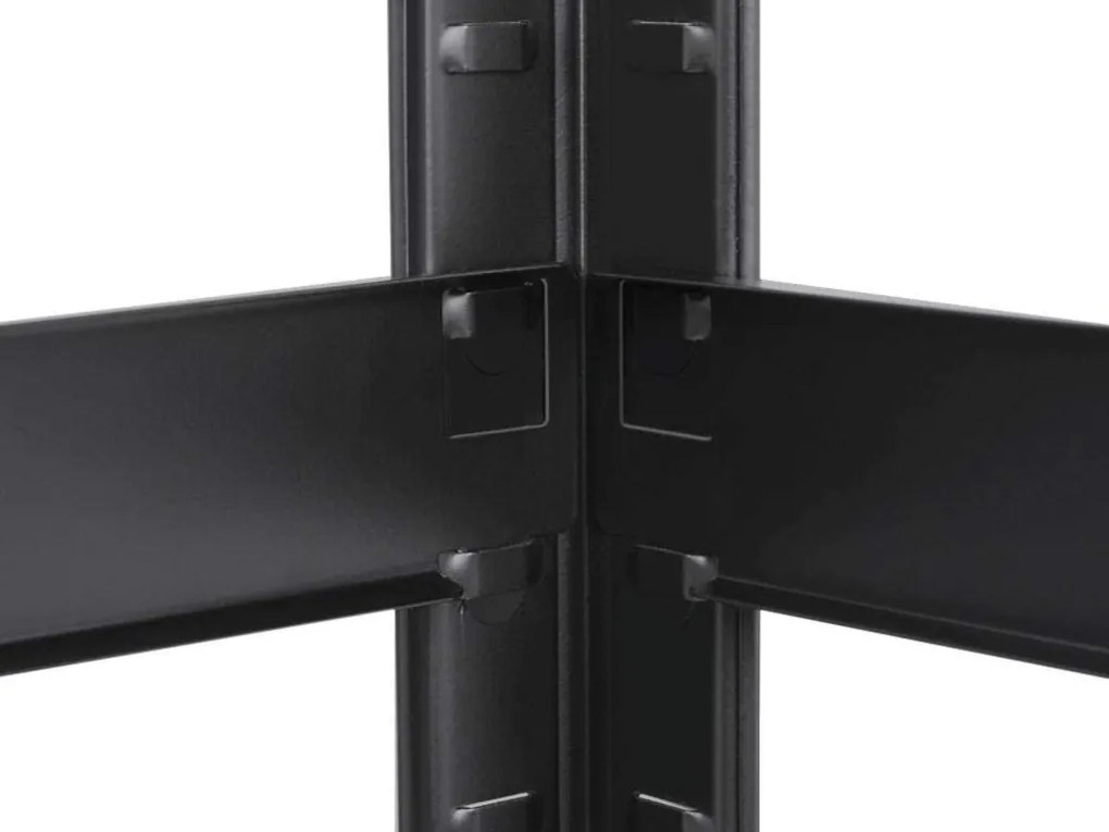 Fistar Regál 180x100x60 cm lakovaný 5-policový, nosnost 750 kg - ČERNÝ