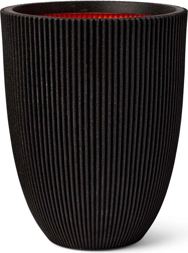 Capi Nature Groove NL Vase Elegant Low Black Ø 46 cm / V 58 cm