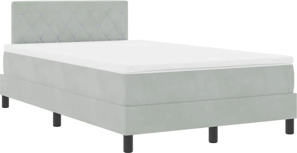 Postel s boxspringem s matrací Světle šedá 120 x 190 cm samet 3339092