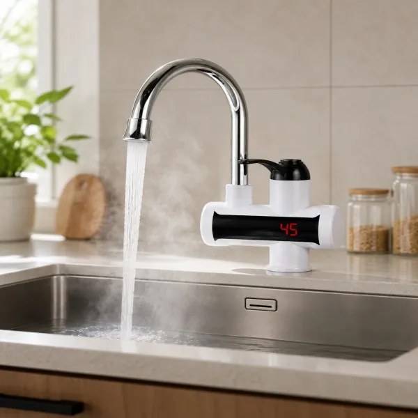 Průtokový ohřívač vody 3300 W s LCD displejem PW15419