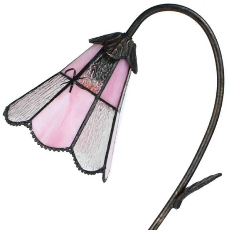 Stolní lampa Tiffany FlowerArc pink – 30x17x48 cm
