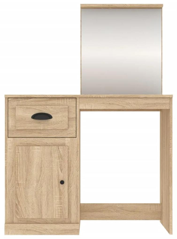 Toaletní stolek se zrcadlem dub sonoma 90x50x132,5 cm kompozit - Default Title
