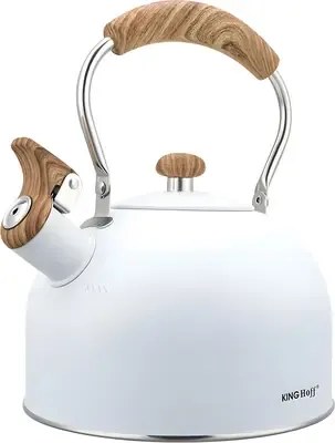 Kinghoff KH-1860 bílá / Konvice s píšťalkou / 2,5 l