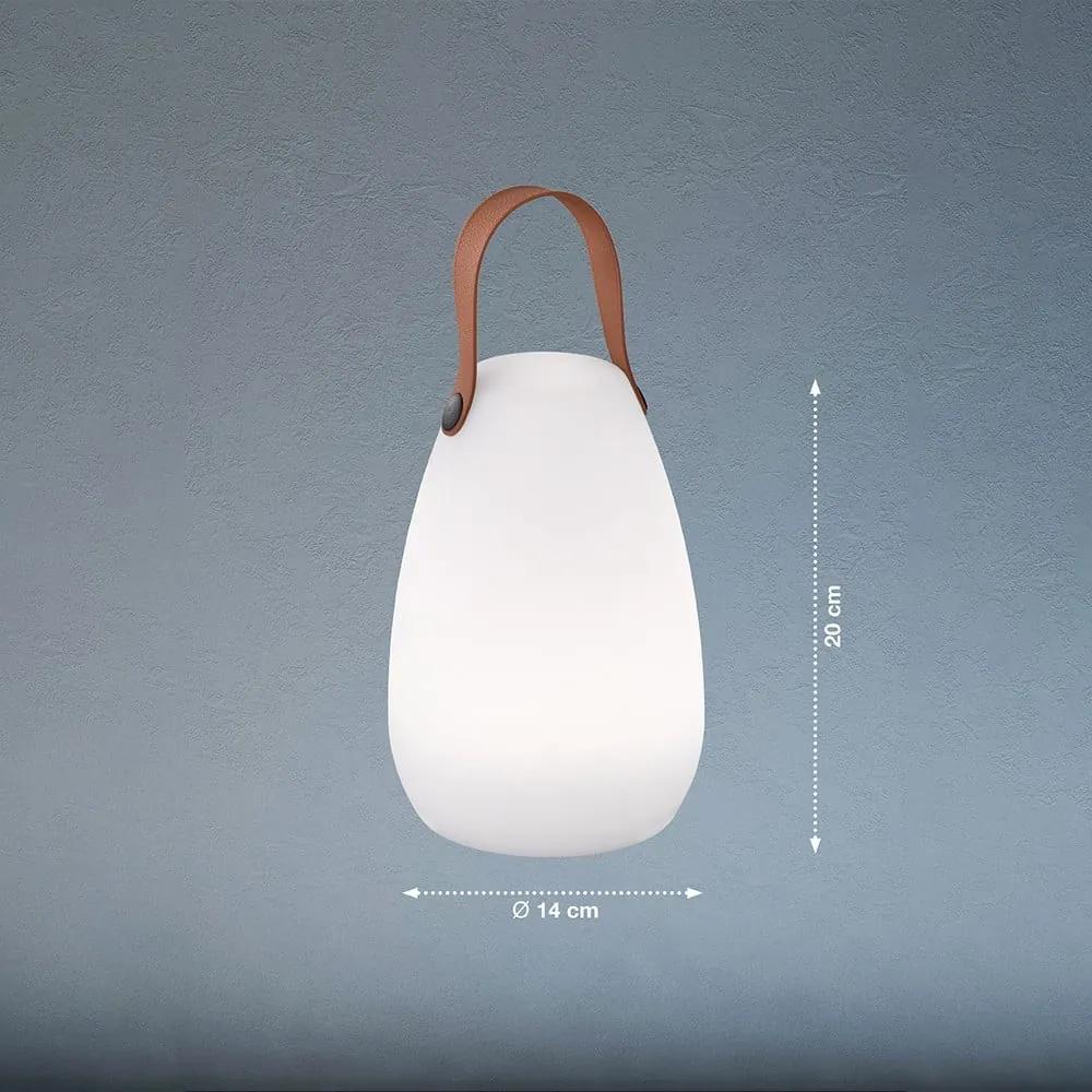 Bílo-hnědá LED stolní lampa (výška 20 cm) Ruby – Fischer &amp; Honsel