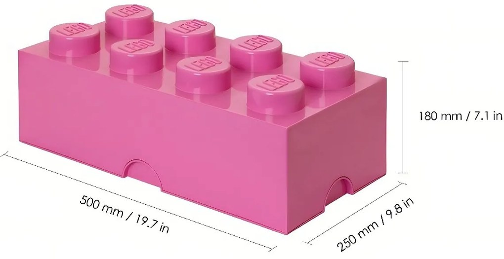 Lego® Růžový úložný box LEGO® Smart 25 x 50 cm