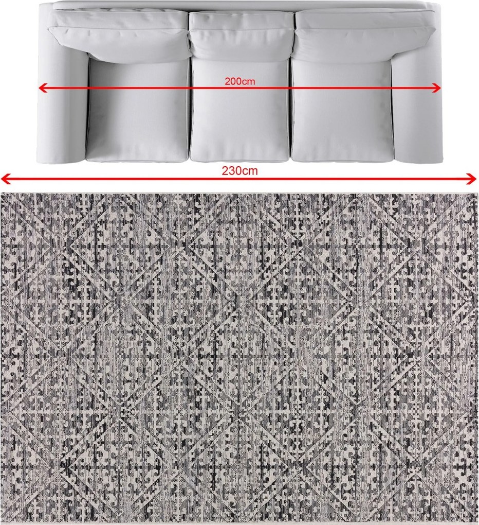 Koberec Breeze beige/charcoal grey 160x230 cm