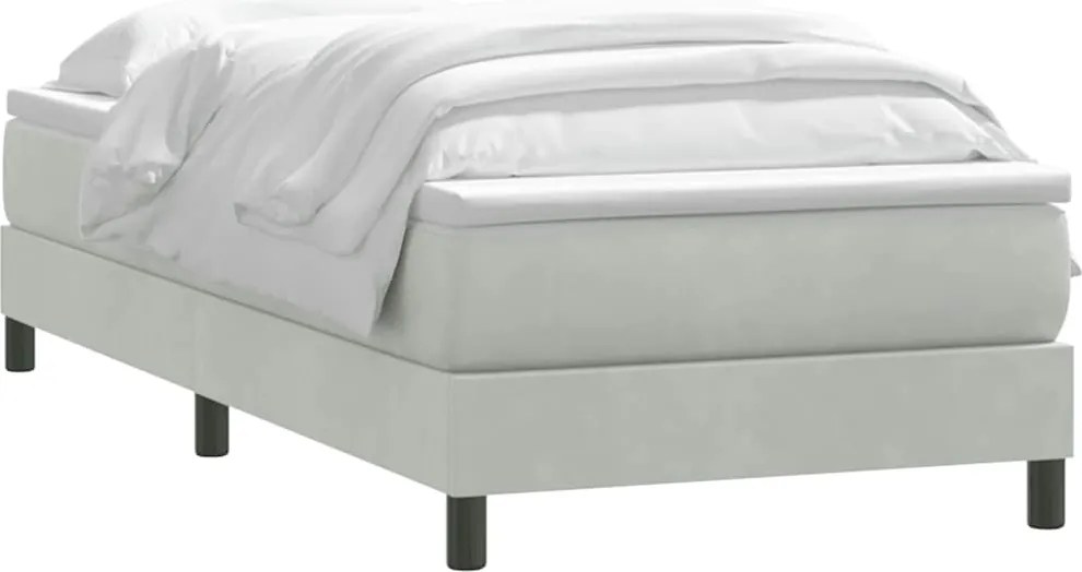 Box Spring Postel s matrací Světle šedá 90x220 cm Samet 3315951