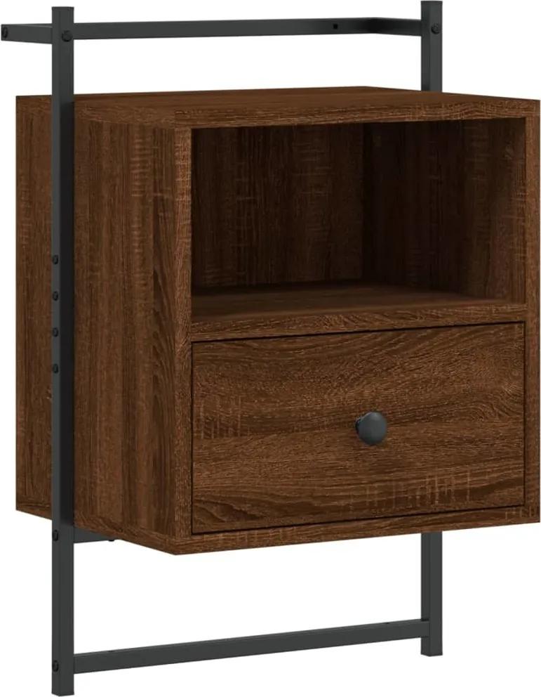 vidaXL Noční stolek nástěnný 40x30x61 cm kompozitní dřevo [833441] Barva: kouřový dub