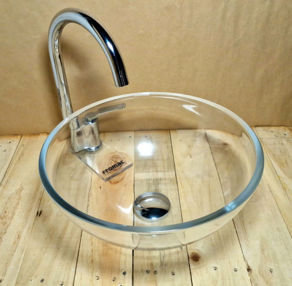 Light for home - Skleněné designové umyvadlo "Crystal Clear Simplicity" U 002, Transparentní