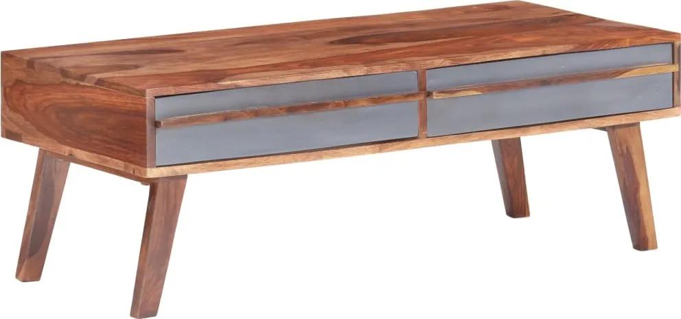 vidaXL Konferenční stolek šedý 110x50x40 cm masivní sheeshamové dřevo [286372]