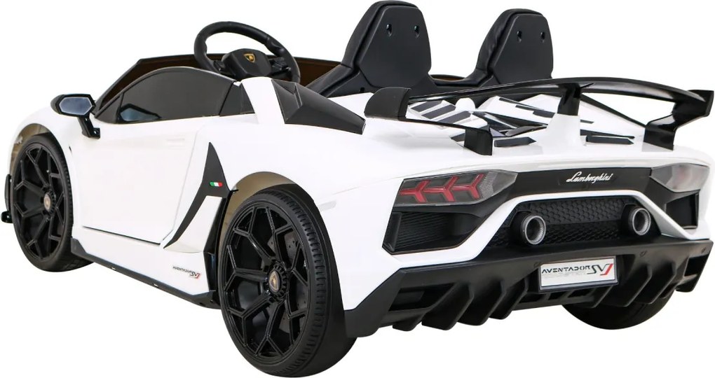Ramiz Lamborghini SVJ DRIFT elektrické auto pro 2 děti bílé + funkce driftu + dálkové ovládání