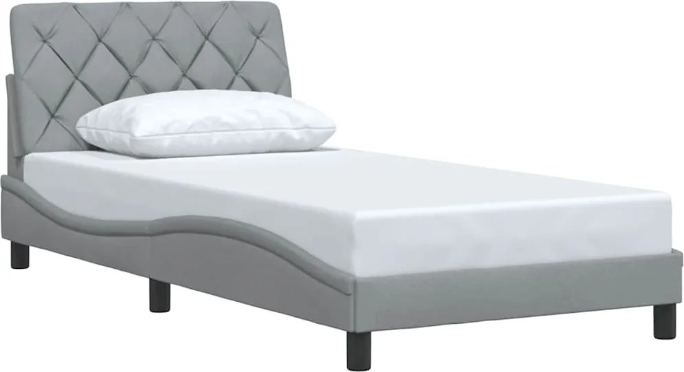 Rám postele bez matrace světle šedá 100 x 200 cm textil 3310580