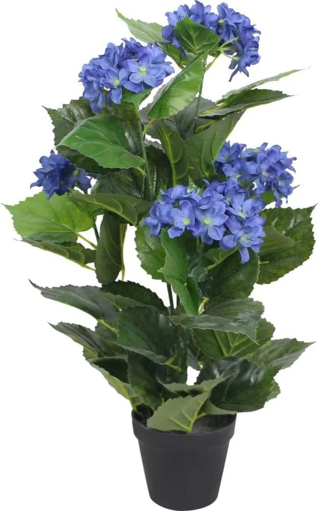 vidaXL Umělá rostlina hortenzie s květináčem 60 cm [244440] Barva: Modrá