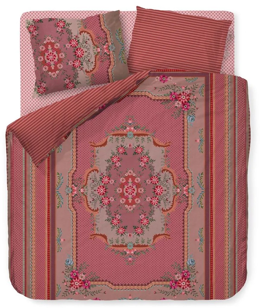 Pip Studio povlečení Pip Chique Pink, 200x200 + 2x70x90cm, bavlněný perkál (Luxusní perkálové povlečení na francouzskou postel v dárkovém papírovém)
