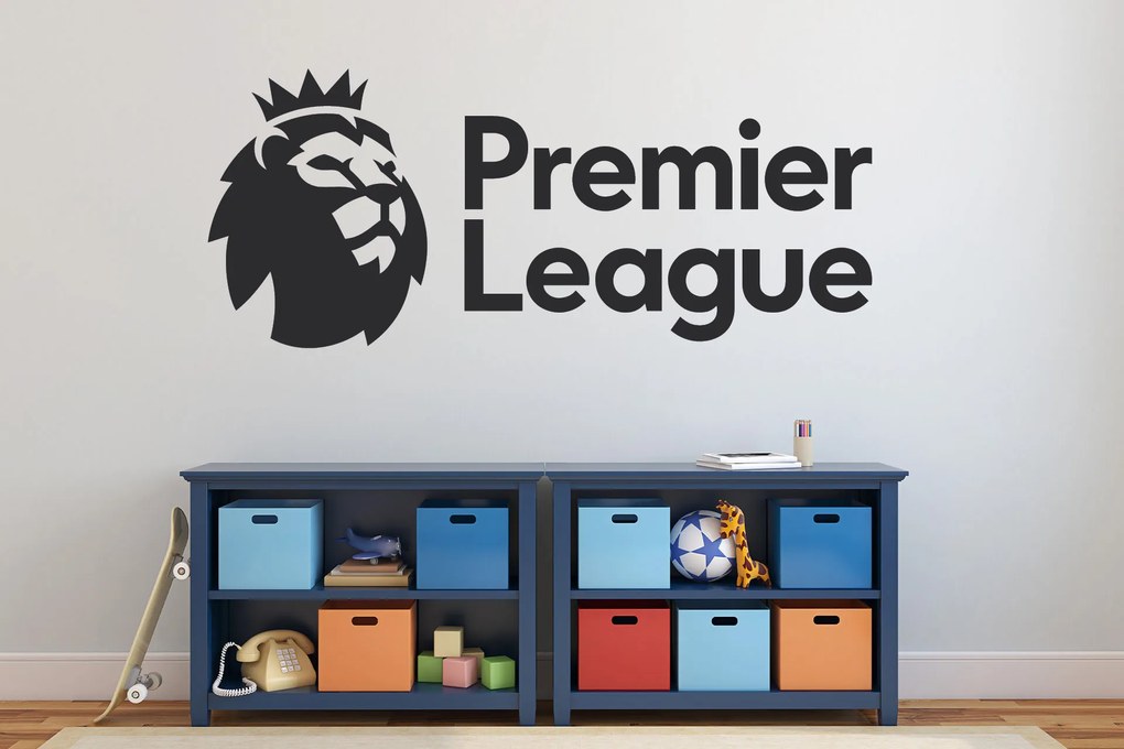 Lepy.cz Samolepka na zeď Premier league - Logo Velikost (šířka x výška): 40x17cm, Barevná varianta: Bílá