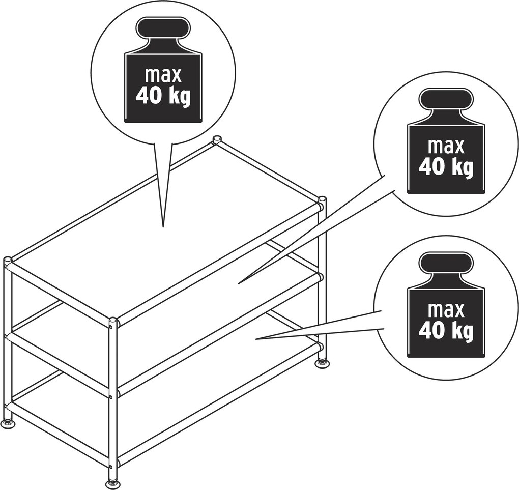 Tchibo - Kovový odkládací stolek CN3 - barva: šedá