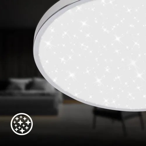 LED stropní svítidlo BRILONER Tak průměr 33cm 22W IP44 hvězdné nebe chrom 3934018