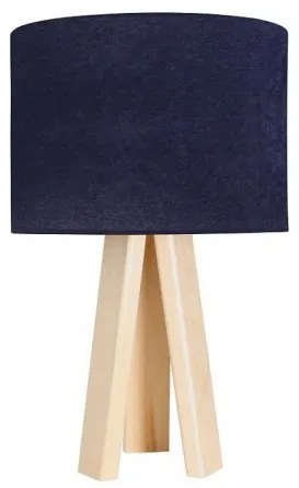 Timberlight Stolní lampa Luna modrá + bílý vnitřek + dřevěné nohy
