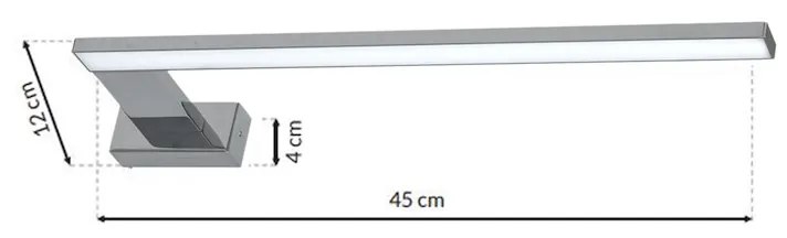 Nástěnné LED svítidlo Shine R, 1x LED 11w, 4000k, (45 cm),