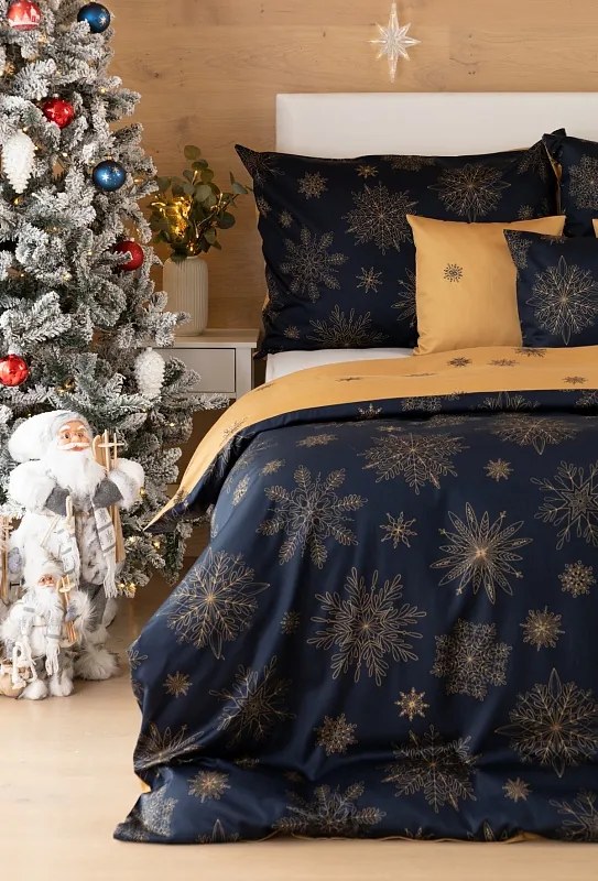 Matějovský povlečení Gold Christmas Flanel premium Rozměr: 140 x 220 cm, 70 x 90 cm