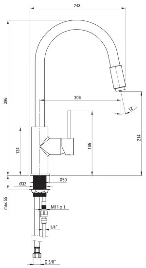 Deante BCA_B64M - Dřezová baterie ASTER černá/mosaz