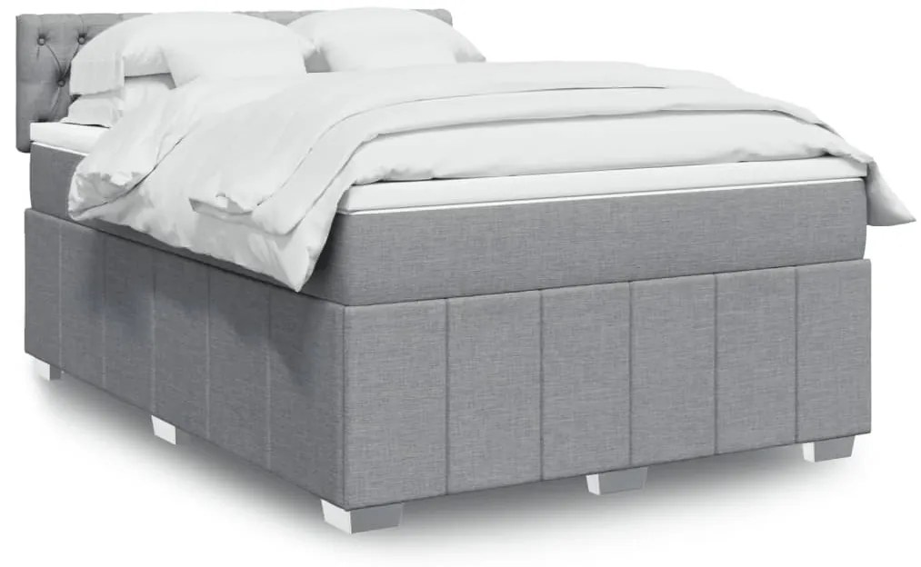 Box spring postel s matrací světle šedá 140 x 200 cm textil 3287098