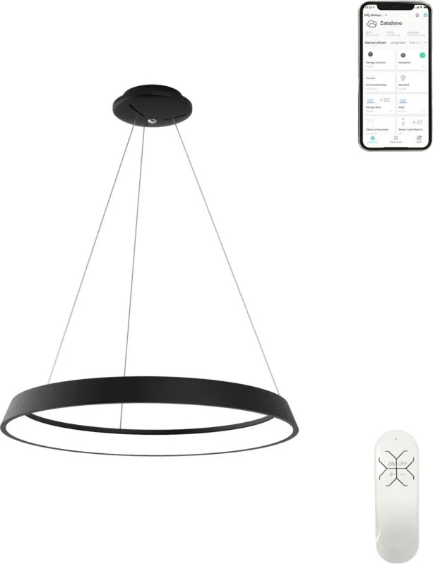 Immax NEO LIMITADO Smart závěsné svítidlo 60cm 39W černé Zigbee 3.0