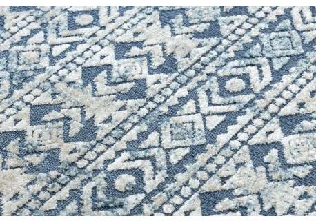 koberec Strukturální SOLE D3732 Aztécký, diamanty ploché tkaní modr velikost 160x220 cm | krásné koberce cz