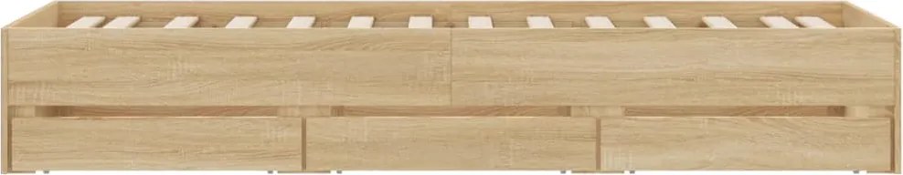 Rám postele se zásuvkami dub sonoma 100x200 cm kompozitní dřevo 3207289