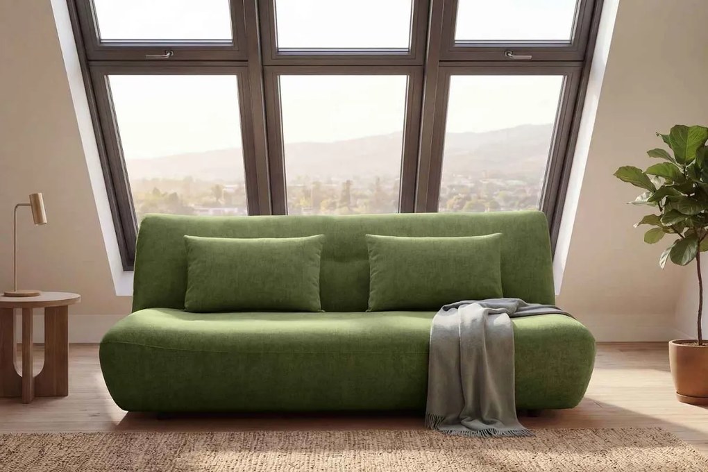 Designová rozkládací pohovka Litonya 200 cm zelená