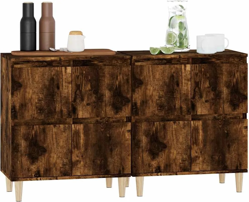 Příborníky 2 ks kouřový dub 60 x 35 x 70 cm kompozitní dřevo 3185756