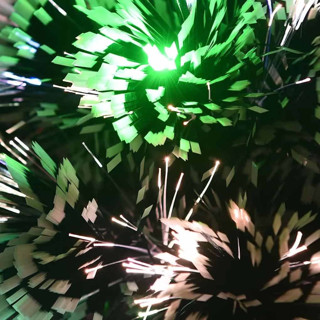 Vánoční stromek s LED zelený a bílý 64 cm optické vlákno 328436