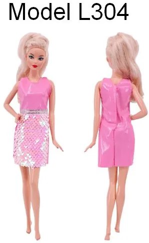 Oblečky pro panenku Barbie - lesklé party šaty s flitry Varianta: model L304